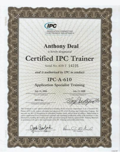 IPC Certified Trainer - Alltemated Inc.
